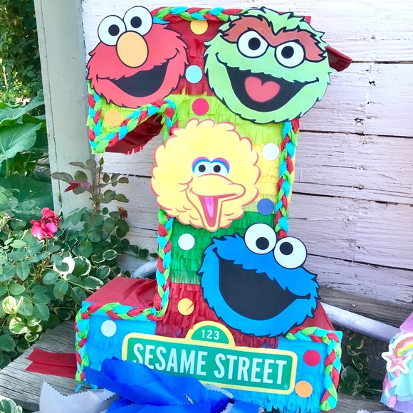 Other | Sesame Street Number One Piata Elmo Party | Poshmark